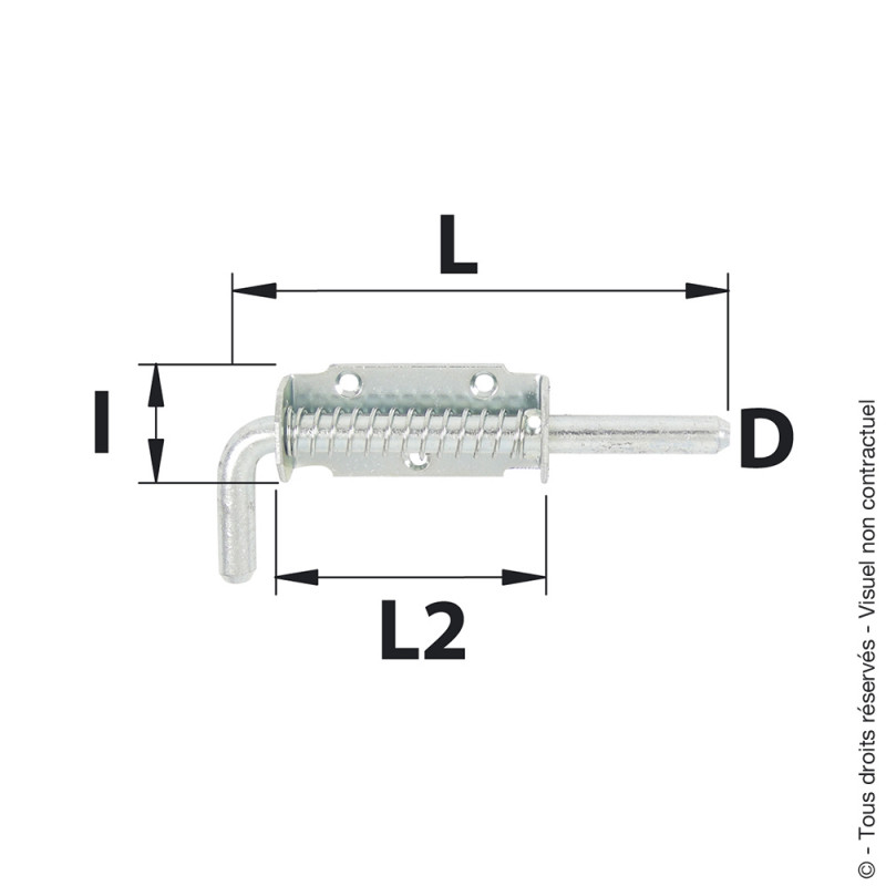 Verrou pistolet à ressort en inox