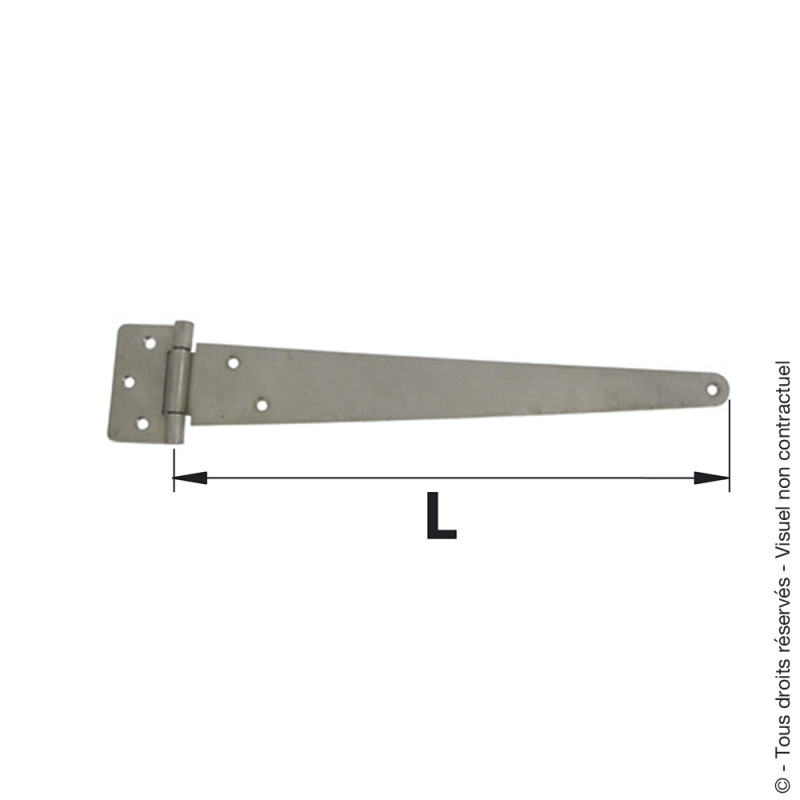 Penture anglaise en inox pour menuiserie bois