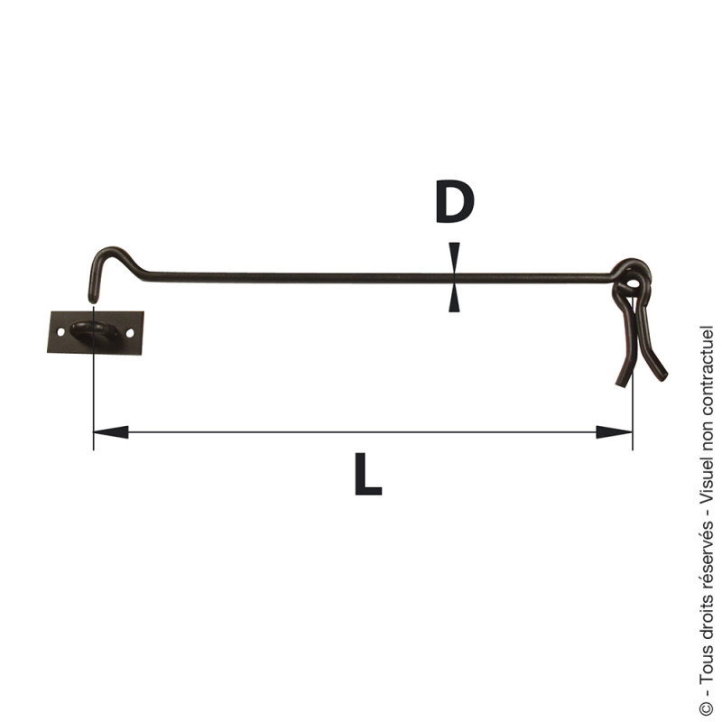Barre de contrevent à sceller pour portail battant