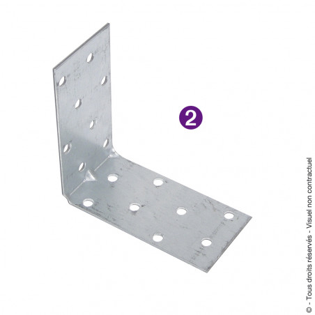 Equerre d'assemblage renforcée pour menuiserie bois