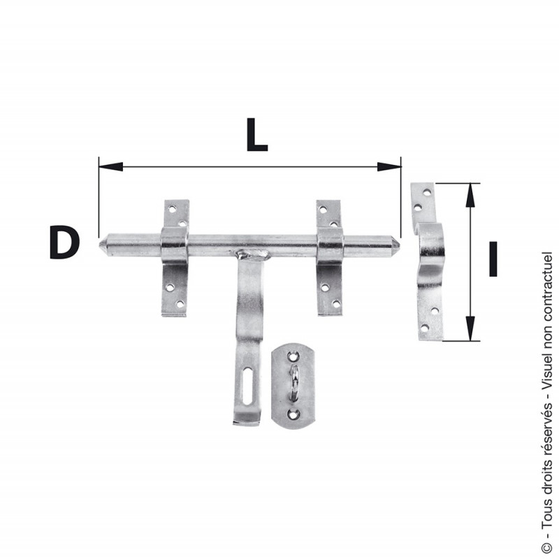 Verrou vervelle pour portail battant en bois.