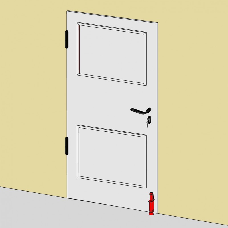 Fixe-porte à pédale pour menuiserie bois